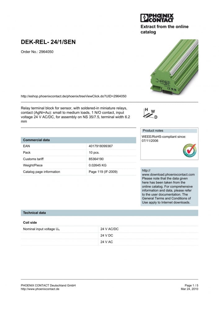 2964050 technical document page 1