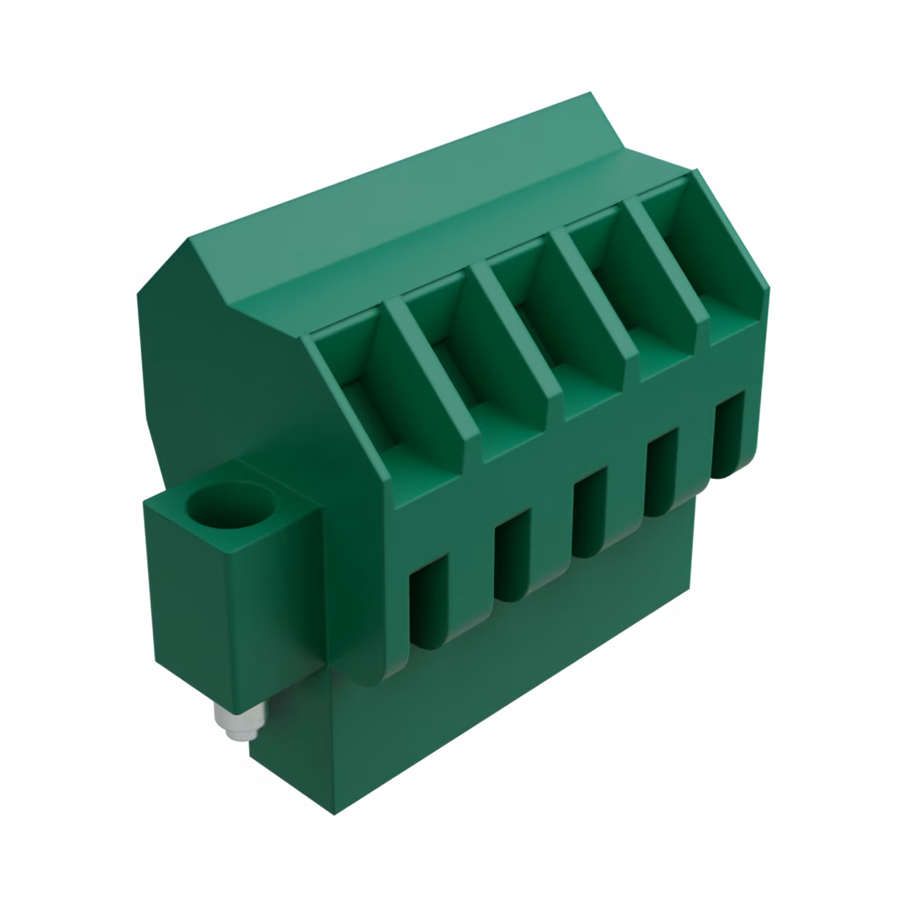 5.08mm Pitch Eurostyle 45° Wire Entry Plug, with Mounting Ends, 5 Circuits, Green for sale