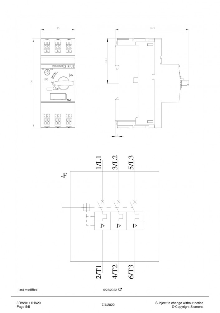 3RV20111HA20 datasheet page 5