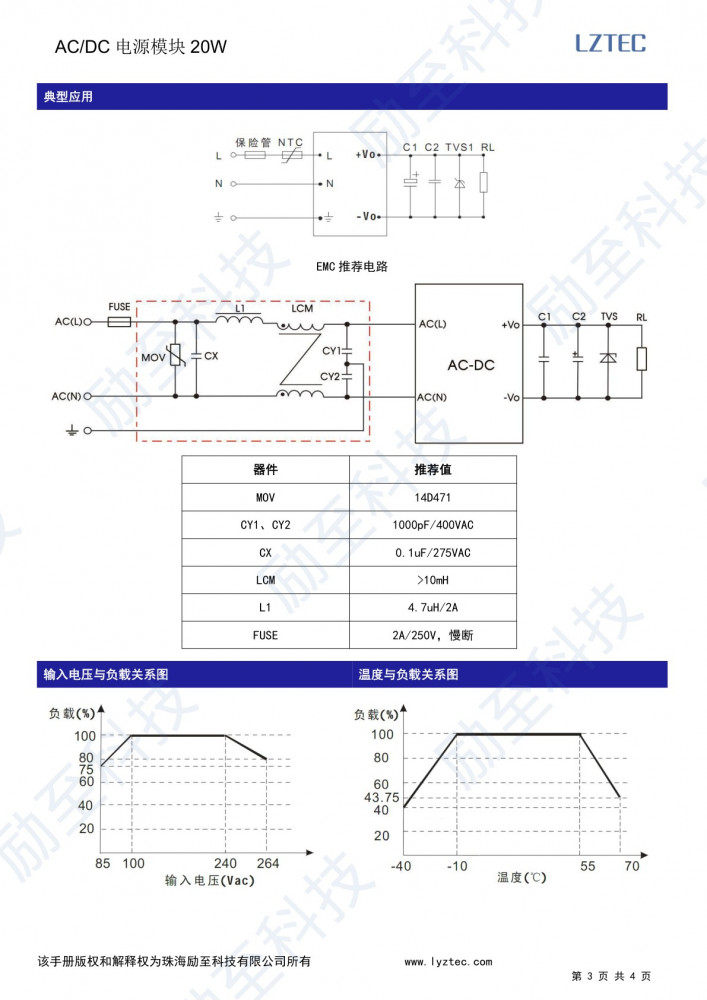 LDE20 series datasheet page 3