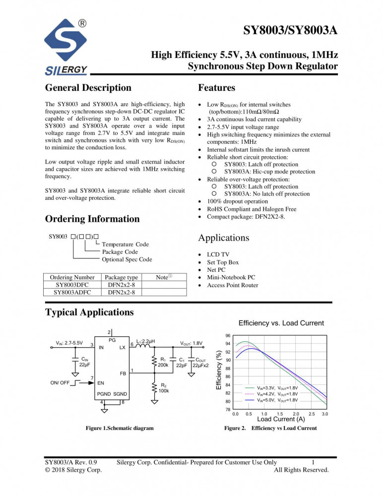 SY8003DFC datasheet page 1