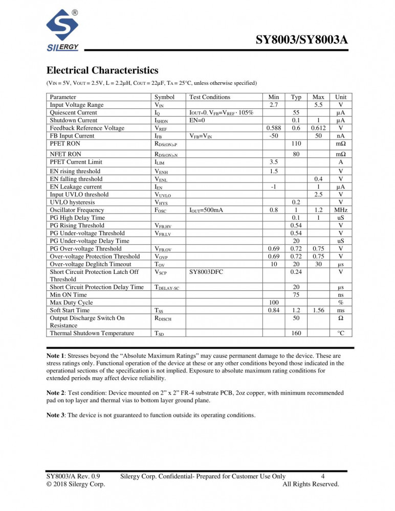 SY8003DFC datasheet page 4