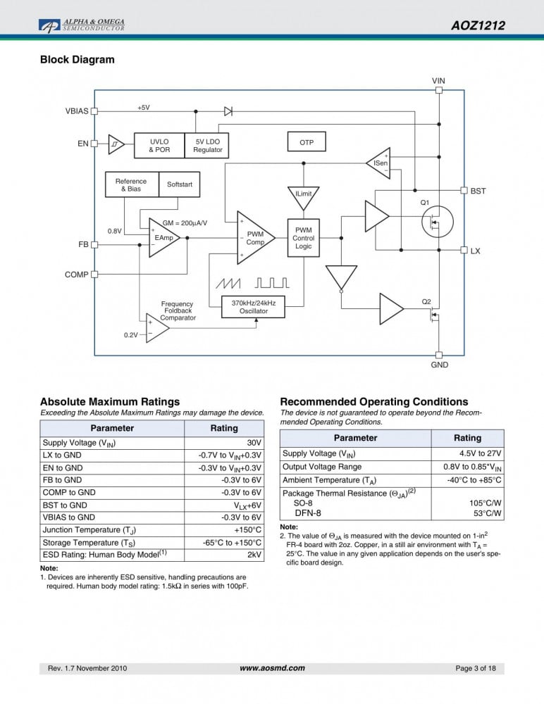 AOZ1212AI datasheet page 3