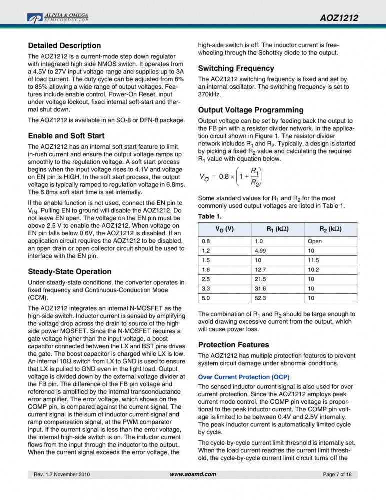 AOZ1212AI datasheet page 7