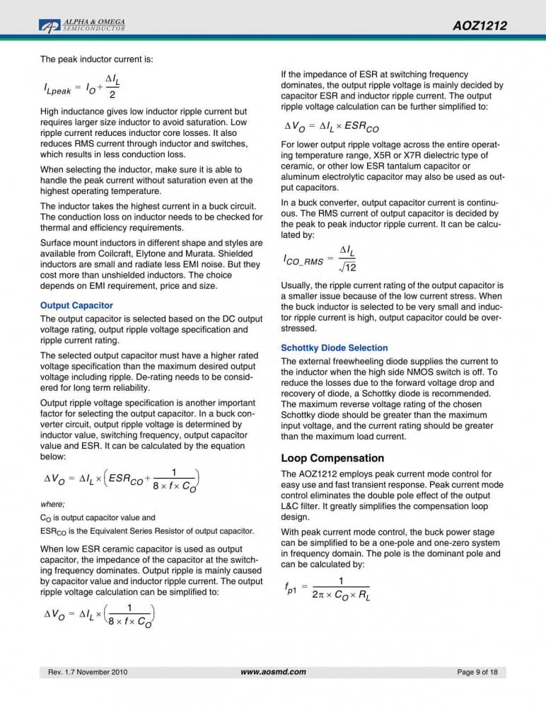 AOZ1212AI datasheet page 9
