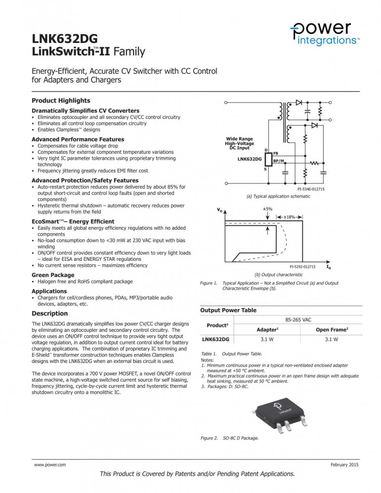 LNK632DG datasheet page 1