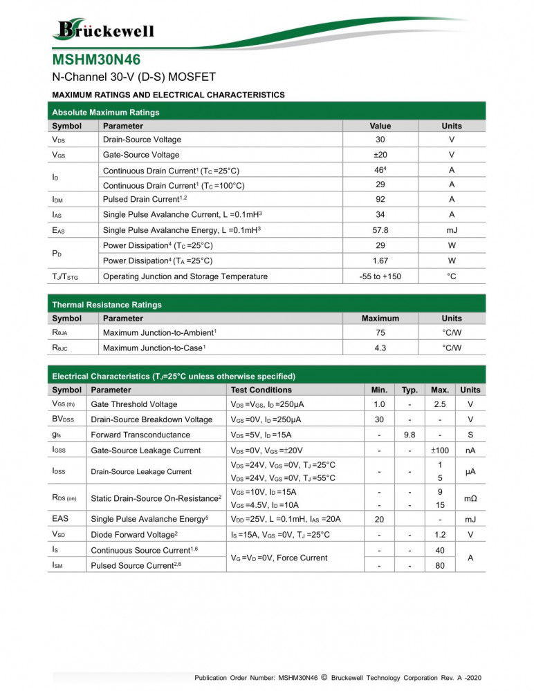 MSHM30N46 datasheet page 2