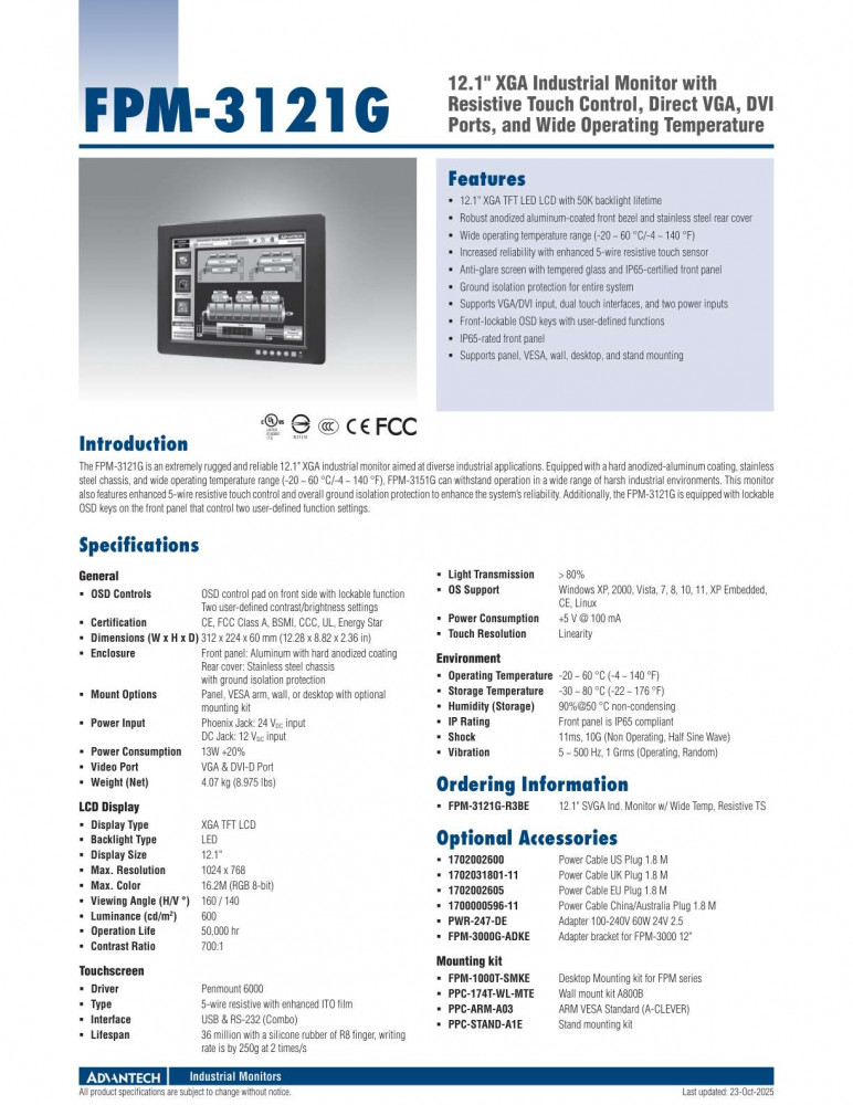 FPM-3121G technical document page 1