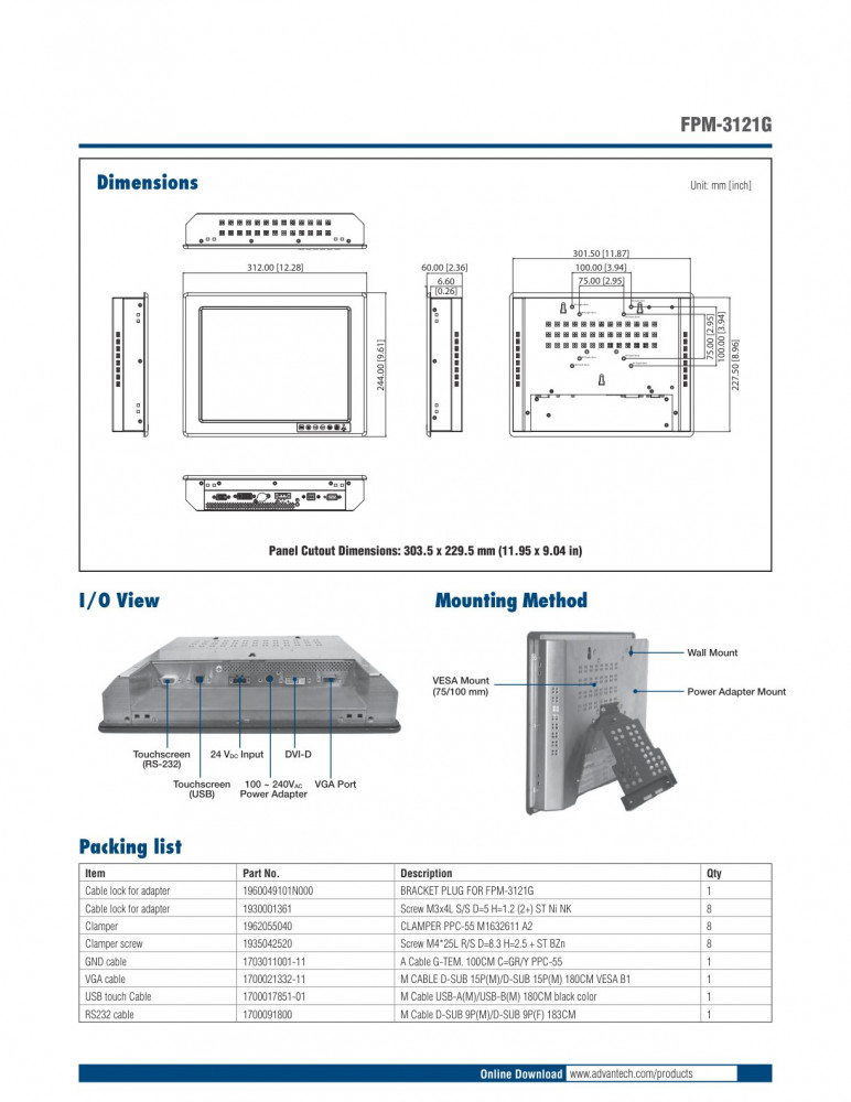FPM-3121G technical document page 2