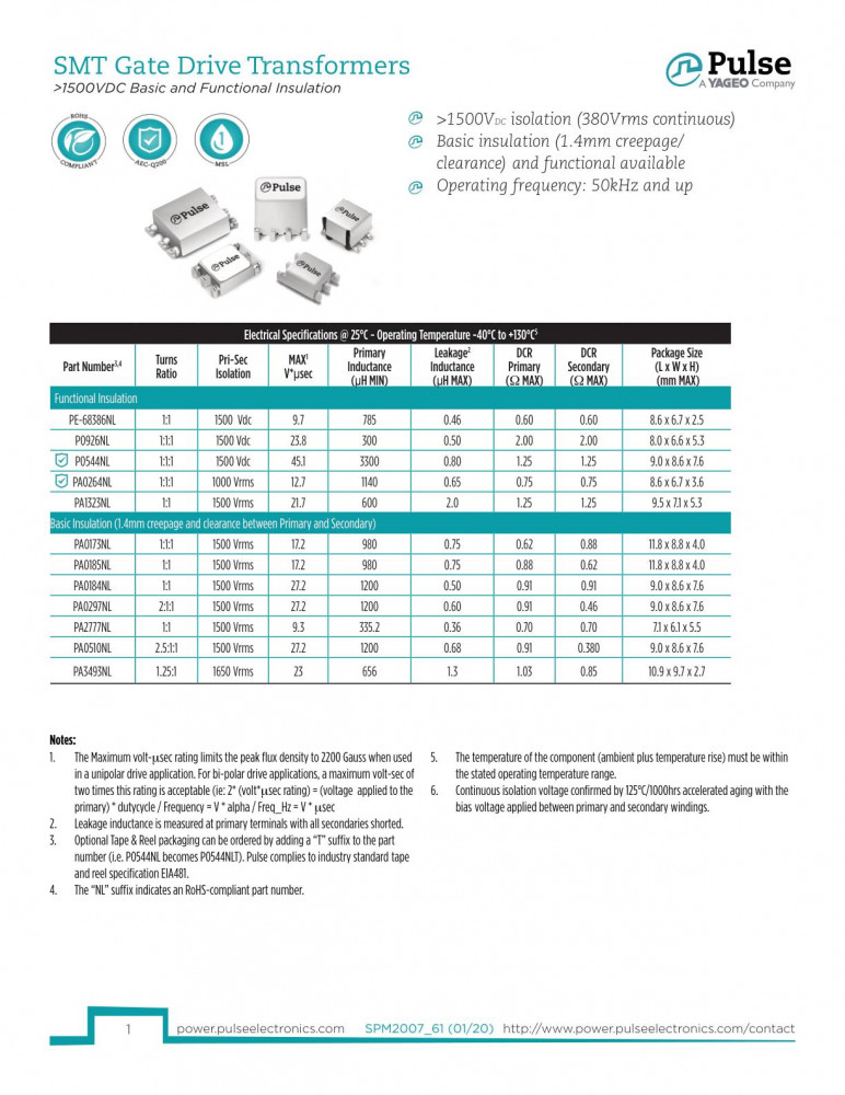PA3493NL technical document page 1