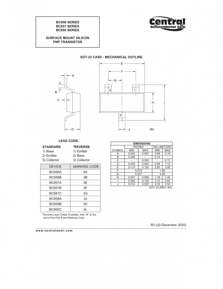BC857C datasheet page 2