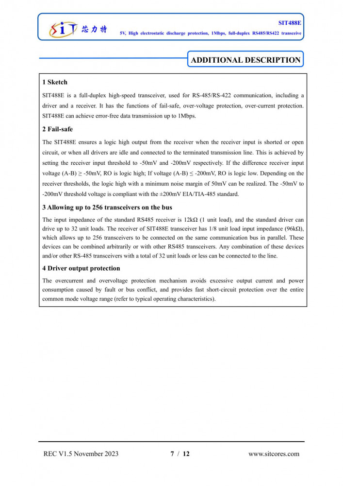 SIT488EESA datasheet page 7