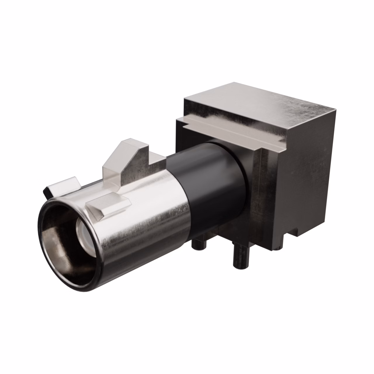FAKRA Jack, Right-Angle, PCB Receptacle, Through Hole, Die Cast Body, Tin (Sn) Plated,Keying Code A, Tray, 50 Ohms for sale