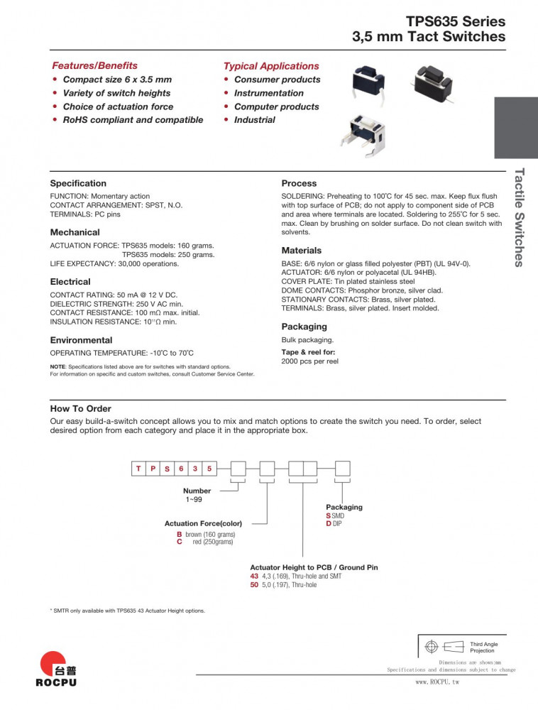 TPS635 series document page 1