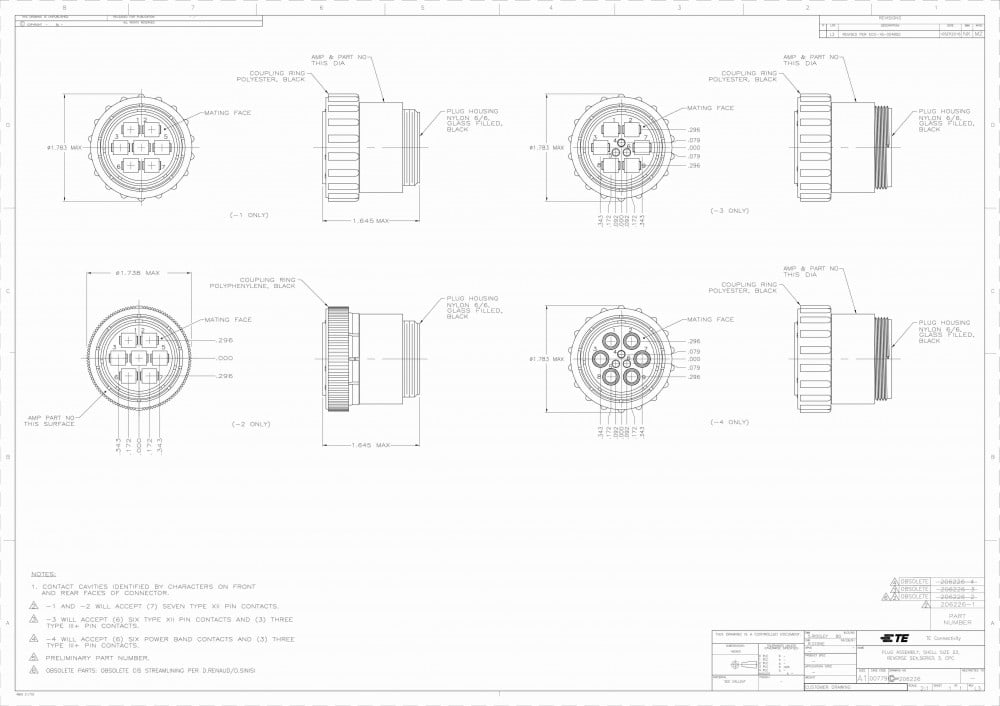 TE Connectivity 206226-1 technical document preview