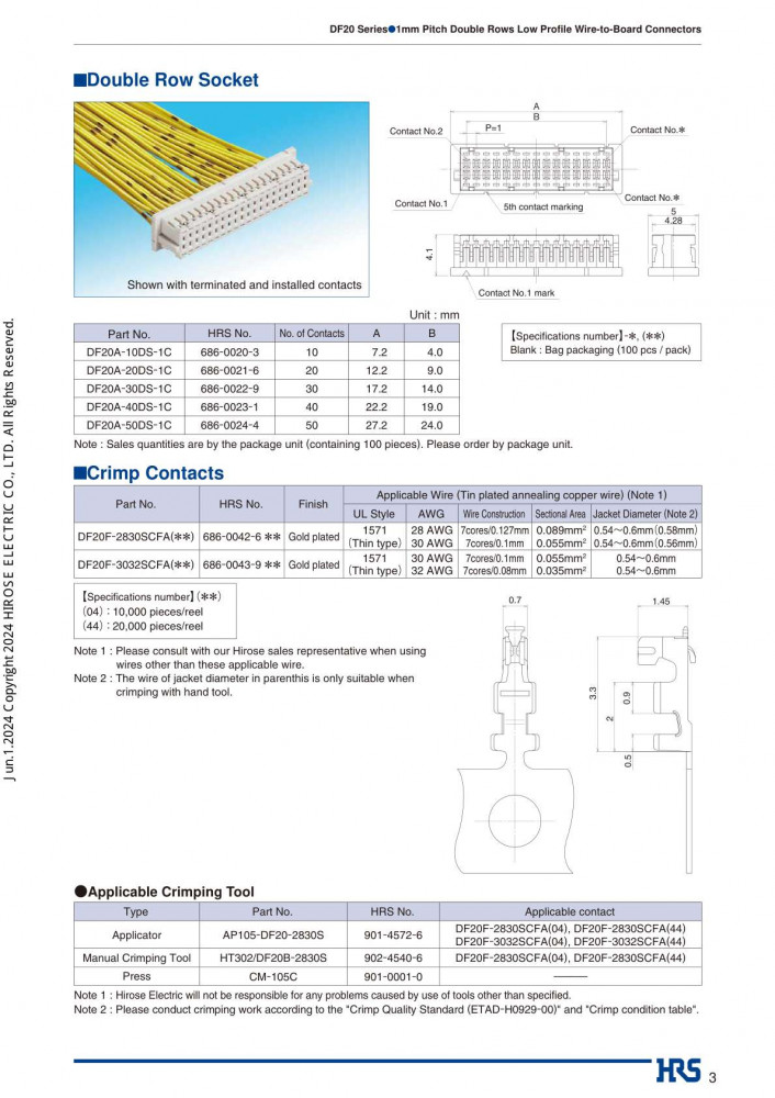 HRS DF20 Series datasheet page 3