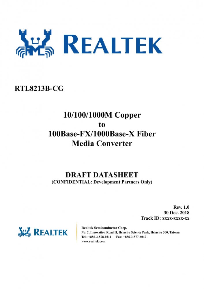 RTL8213B-CG datasheet page 1