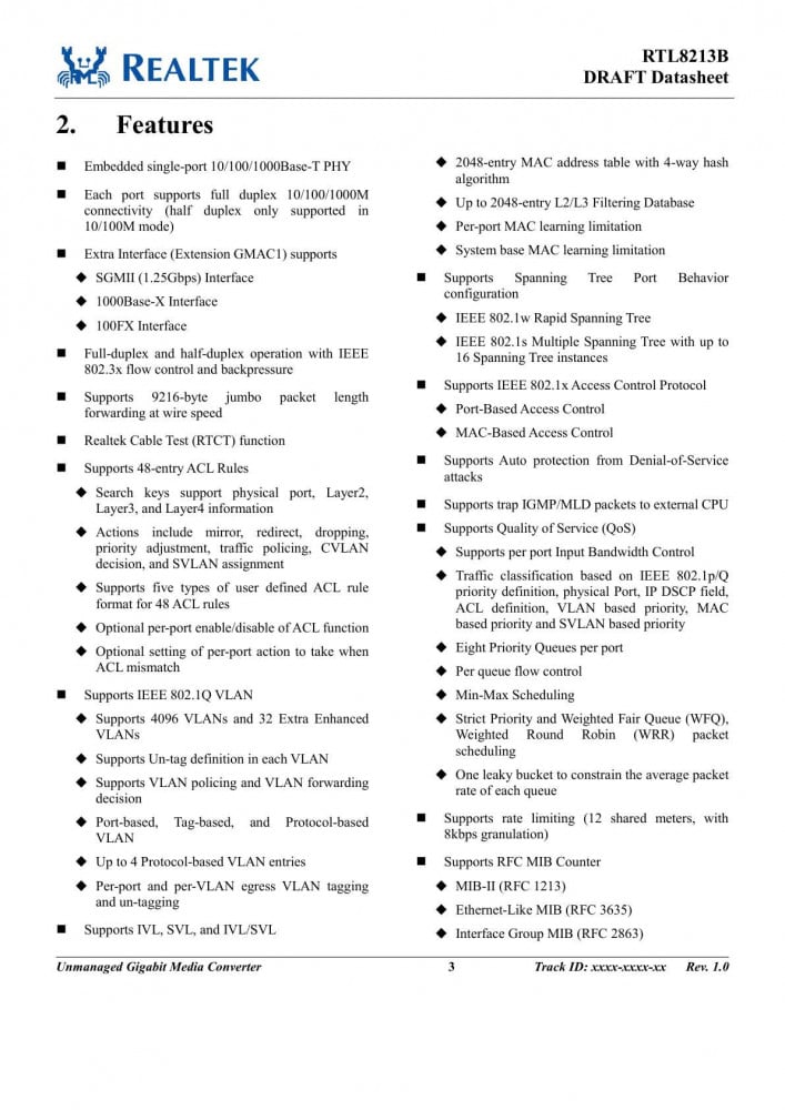 RTL8213B-CG datasheet page 10