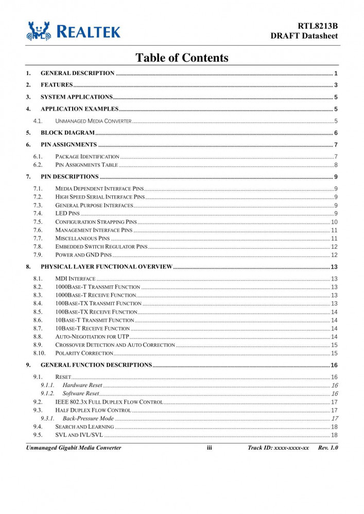 RTL8213B-CG datasheet page 3