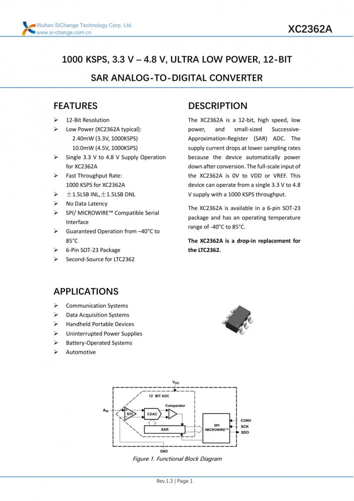 XC2362A datasheet page 1