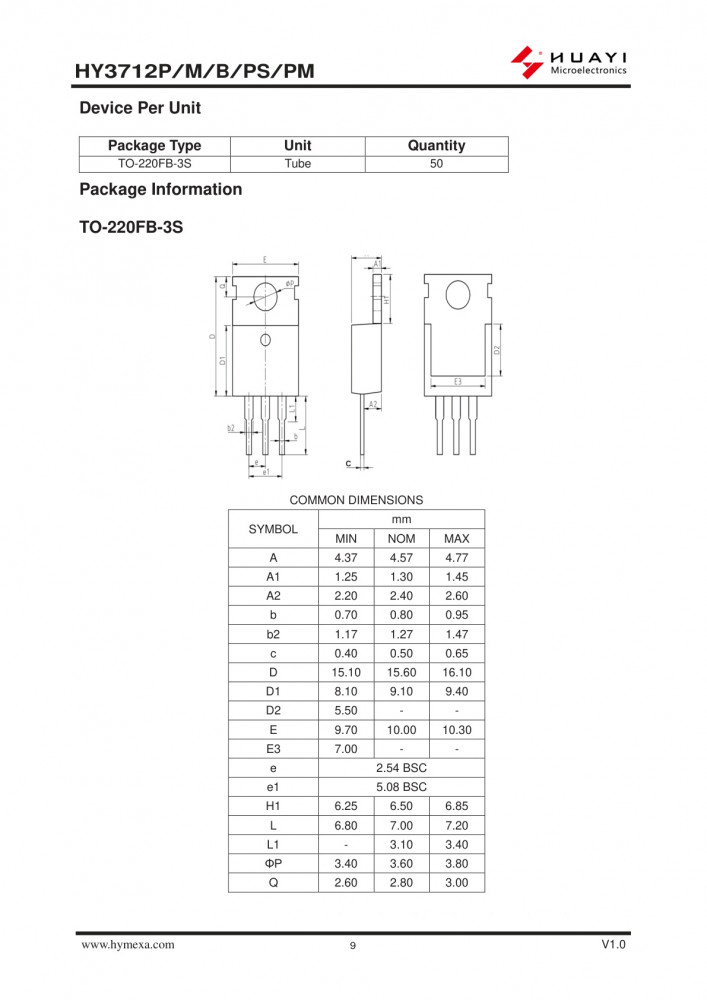 HY3712P datasheet page 9