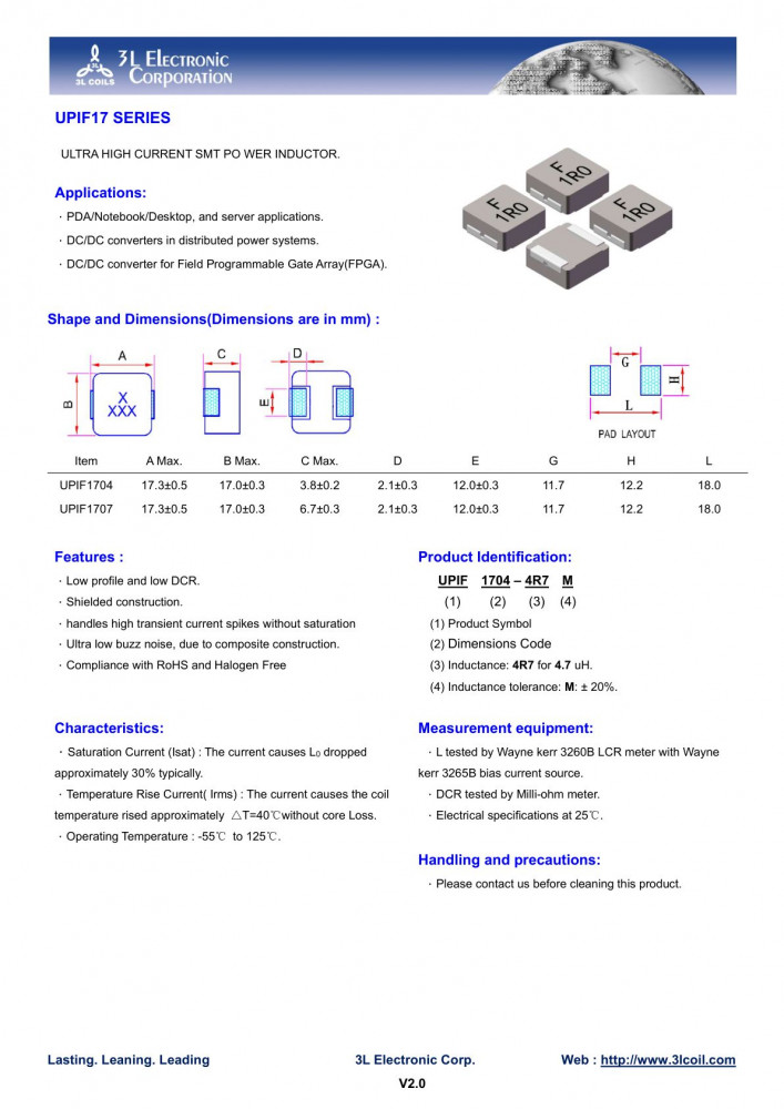 3L COILS UPIF17 catalogue page 1