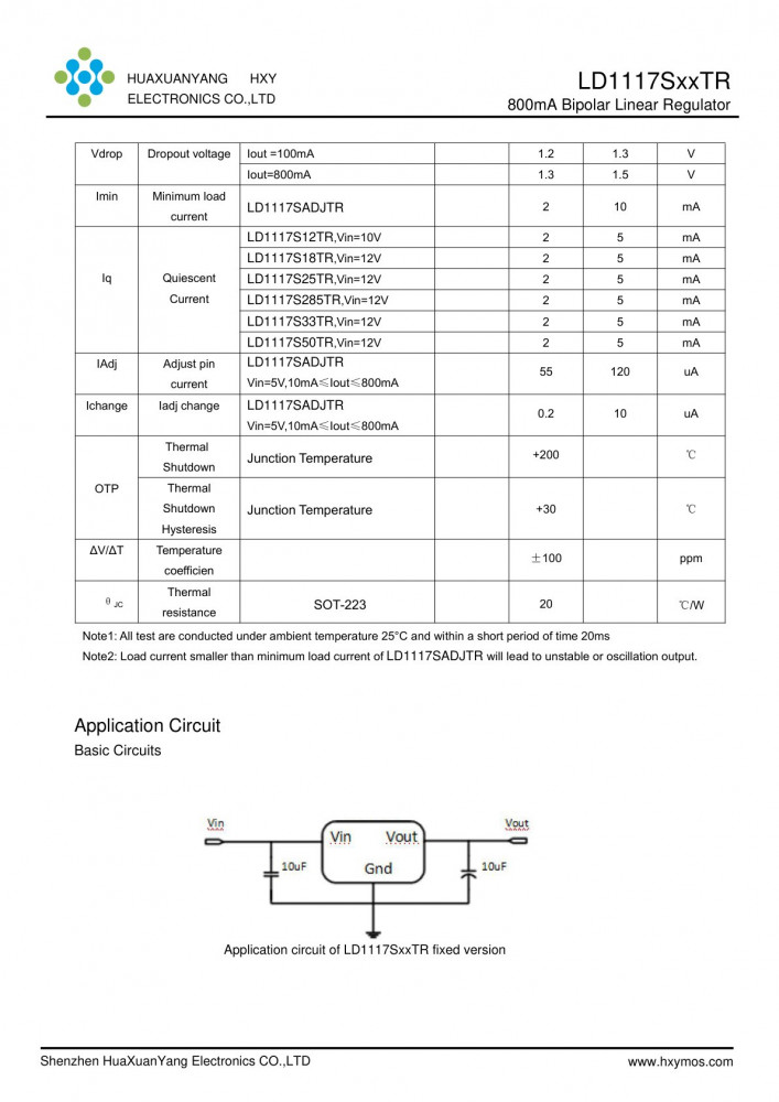 LD1117S50TR-HXY datasheet page 4
