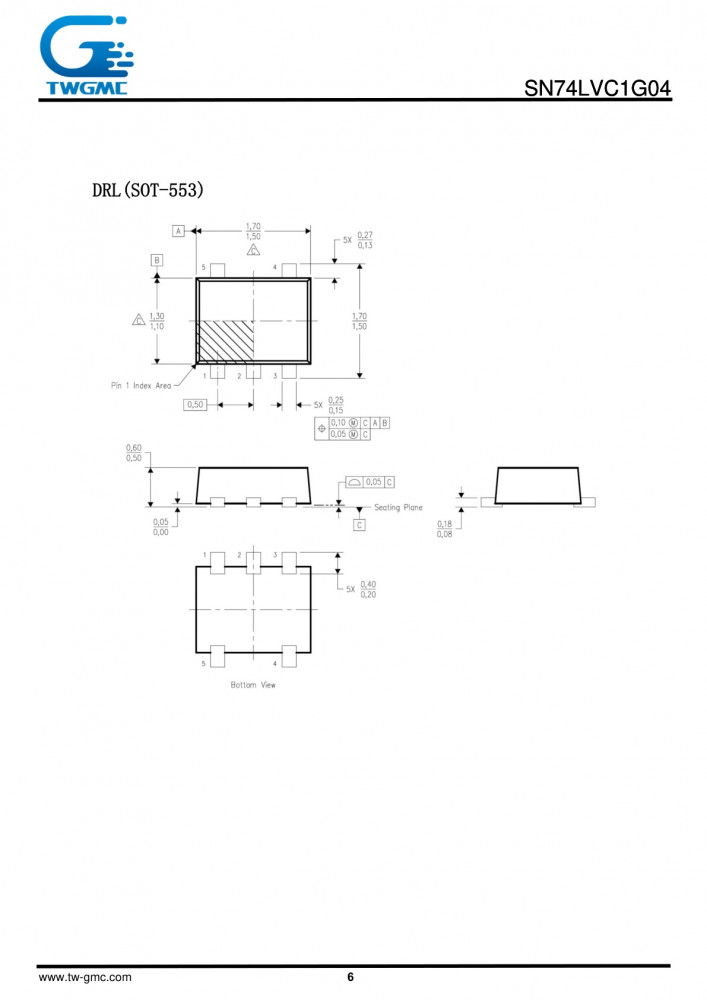 SN74LVC1G04DCKR datasheet page 6