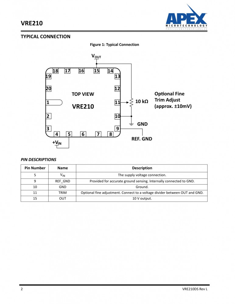 VRE210 technical document page 2