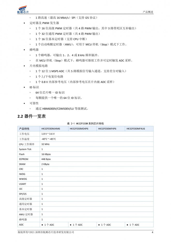 HK32F030M datasheet page 9