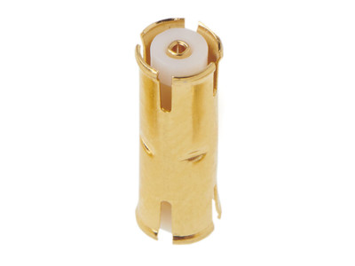 SMP-MAX Jack-to-SMP-MAX Jack Adapter, 15.60mm Length, Tri-Metal Plating, 80 Pieces per Tray, 50 Ohms