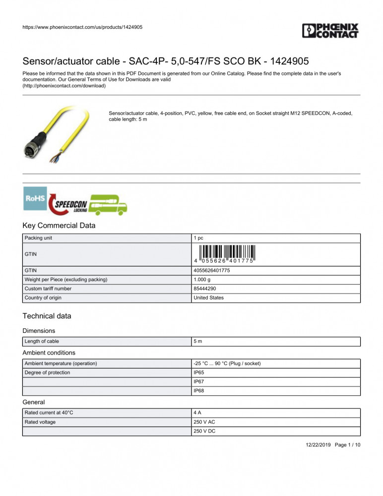 Product document page 1