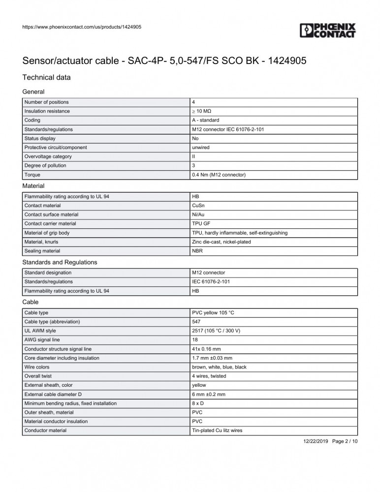 Product document page 2