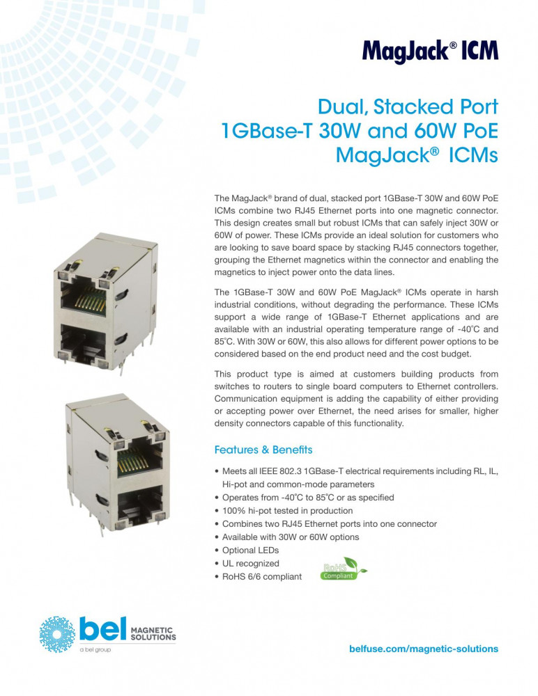 Bel Fuse 0895-2C1R-GK technical document page 1