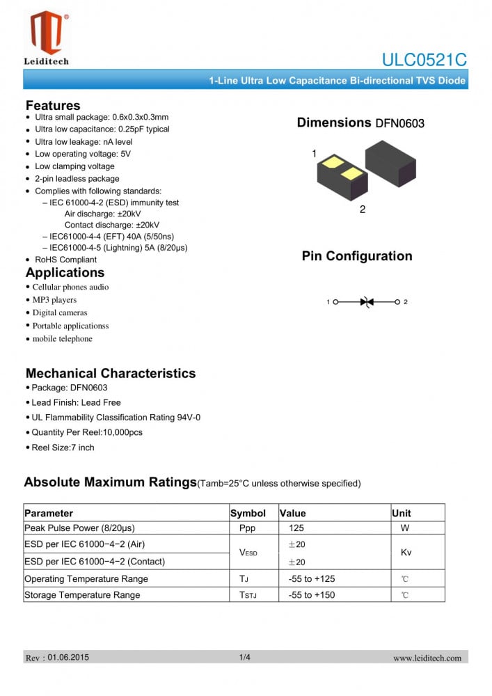 ULC0521C datasheet page 1