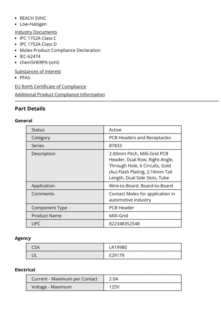 Molex 878330619 technical document image 2