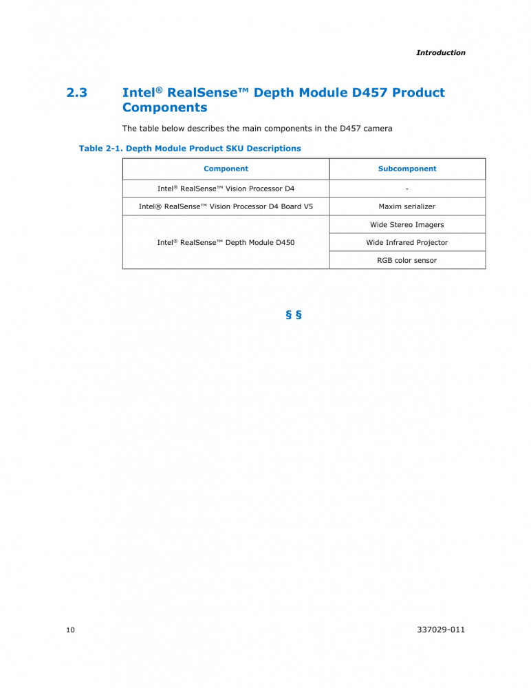 Intel RealSense D457 datasheet page 10