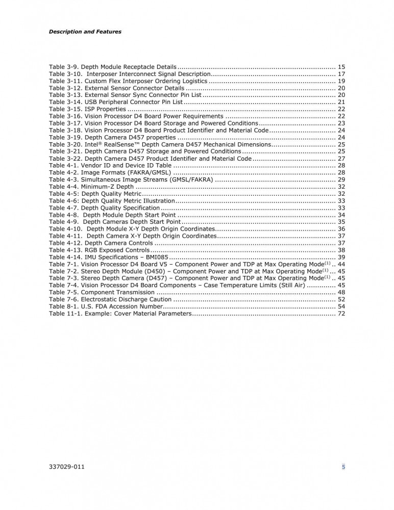 Intel RealSense D457 datasheet page 5