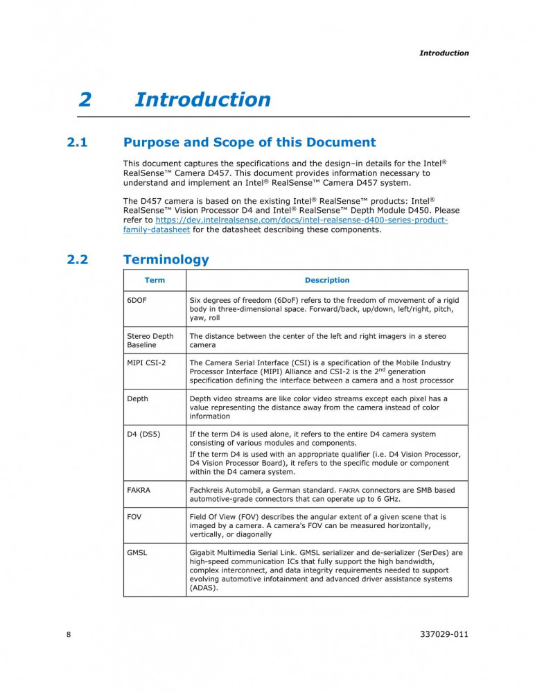 Intel RealSense D457 datasheet page 8