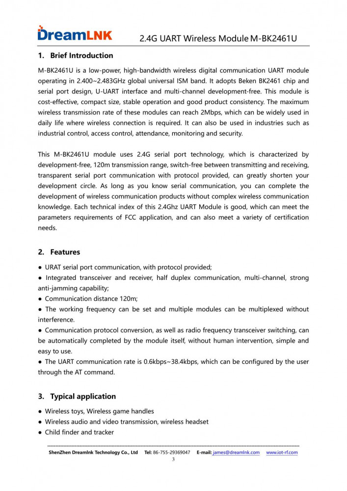 M-BK2461U datasheet page 3