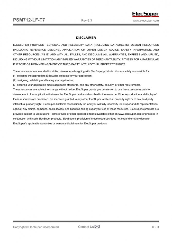 PSM712-LF-T7 datasheet page 8