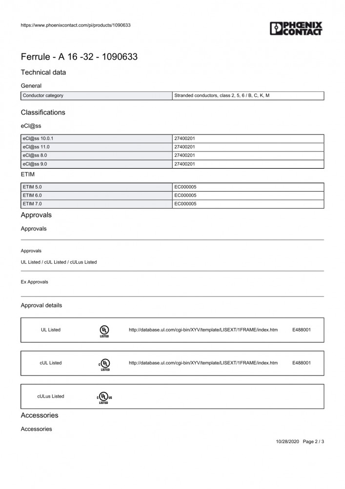 Phoenix Contact 1090633 technical document page 2