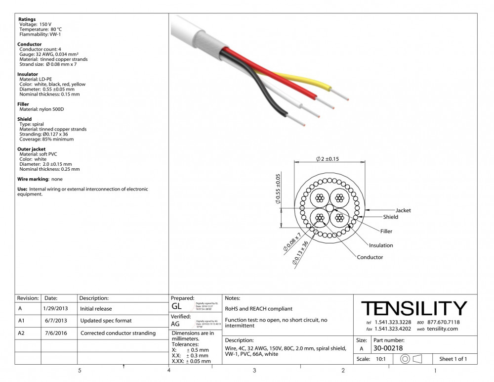 Tensility International 30-00218 specification drawing