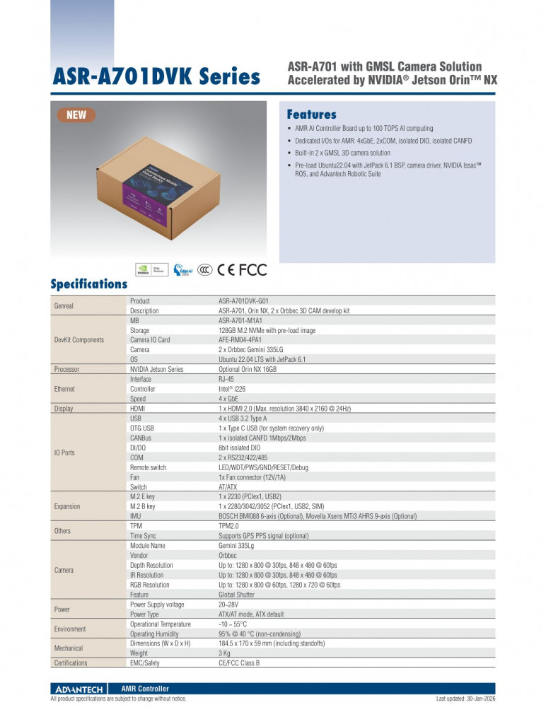 ASR-A701DVK technical document page 1
