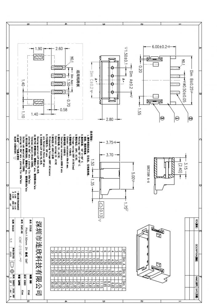 XDWF-0151WT-02P technical document preview