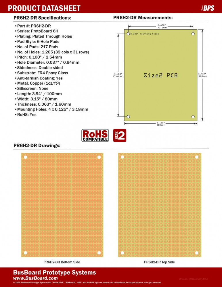 PR6H2-DR product drawing, second reference image