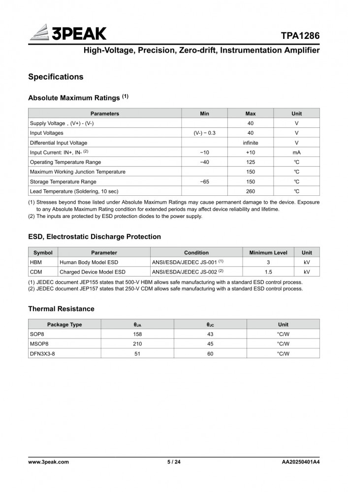 TPA1286 datasheet page 5