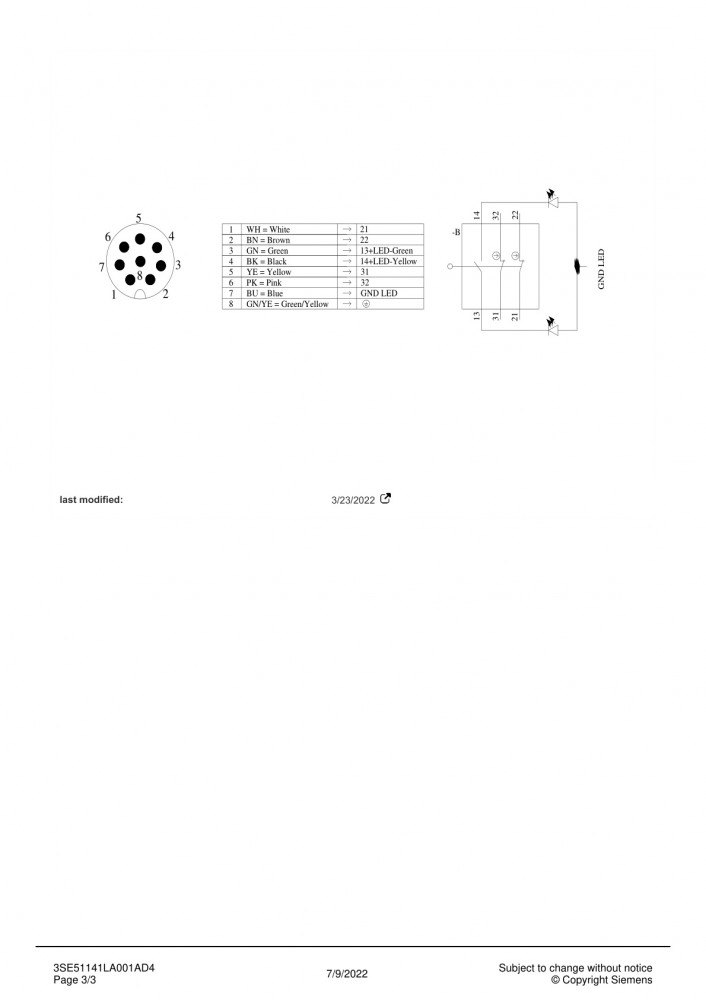 SIEMENS 3SE5114-1LA00-1AD4 datasheet page 3