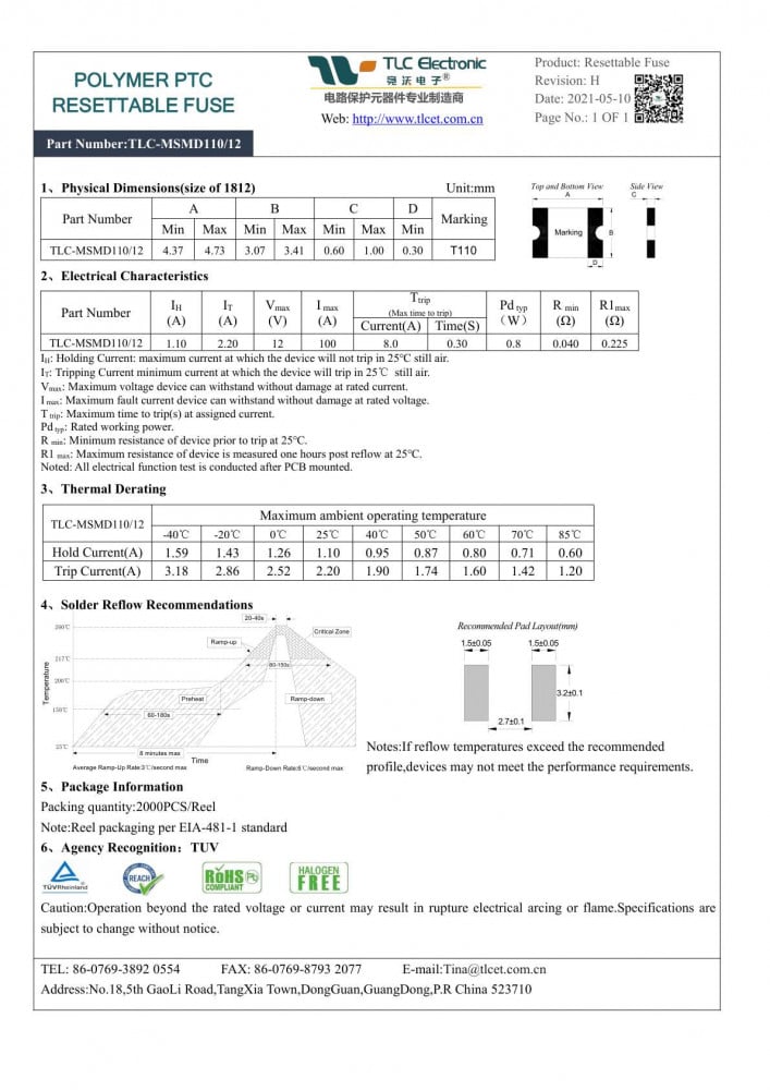 TLC-MSMD110/12 technical document