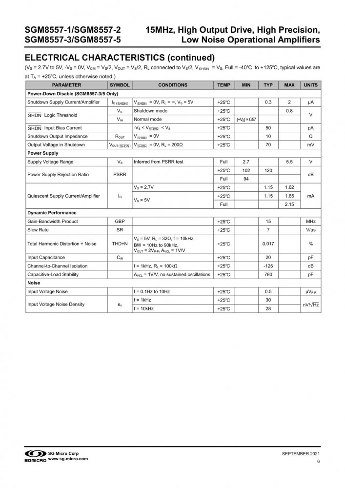 SGM8557 datasheet page 6